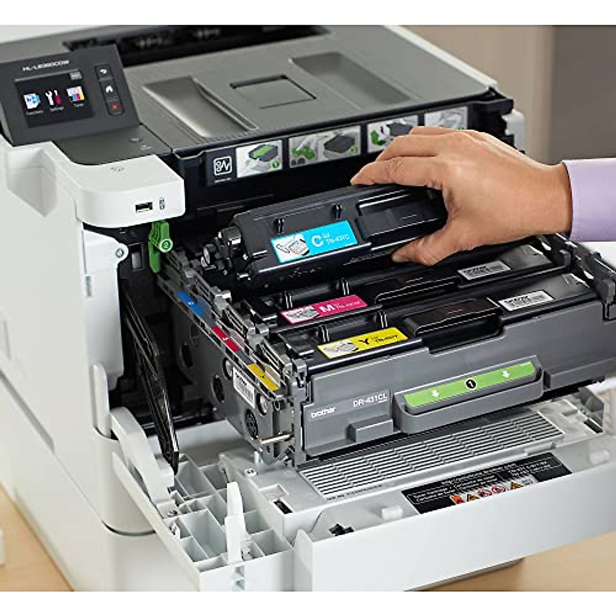 Brother Color HL-L8360CDWT Business Wireless Single-Function Laser Printer - Print Only - 2.7" Touchscreen, 33 ppm, 600 x 2400 dpi, 1GB Memory, Auto Duplex Printing, Dual Trays, NFC, Ethernet, Cbmoun