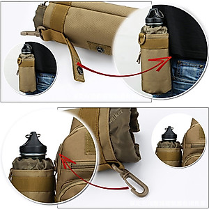 TEGOOL Water Bottle Sleeve Bag Holder Tactical Pouch (Black)