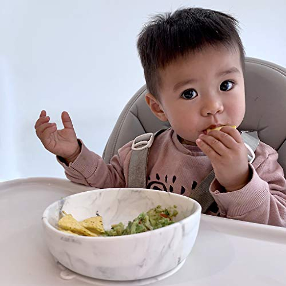 Goobie Baby Silicone Baby Bowl with Suction Base for Feeding Babies 6+ Months and Toddlers, Mess-Free Eating, Unbreakable, Non-Toxic, Stylish, Dishwasher & Microwave Safe, Shower Gift