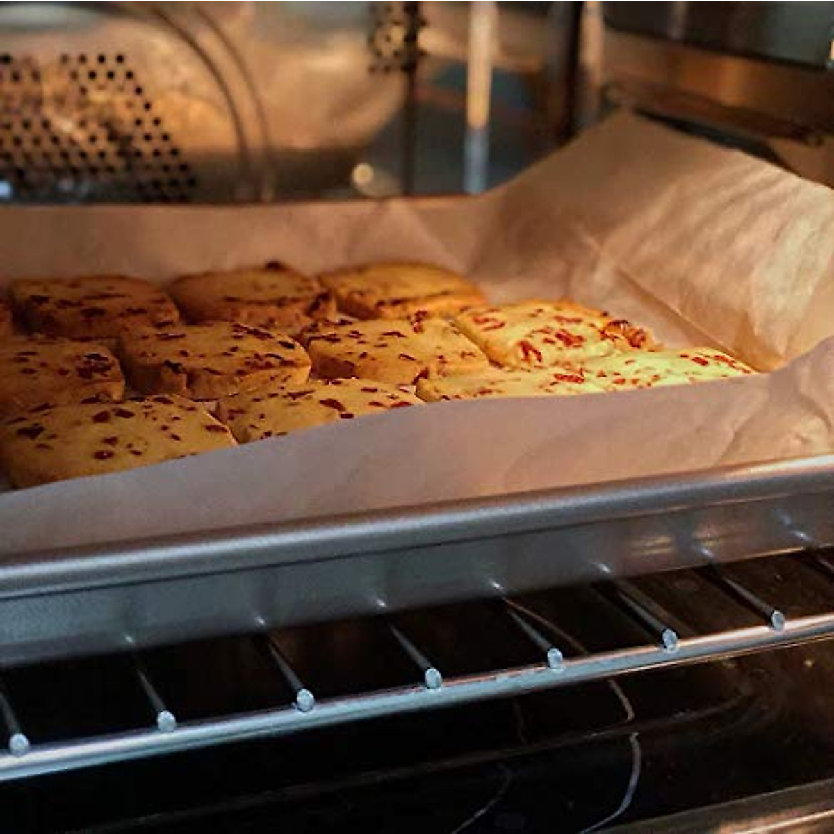 Walooza 13 Inch Baking Pans Nonstick Set of 2, 13 X 11 X 1 Inch Sturdy Cookie Sheet Replacement Toaster Oven Tray, Non Toxic & Heavy Duty & Easy Clean