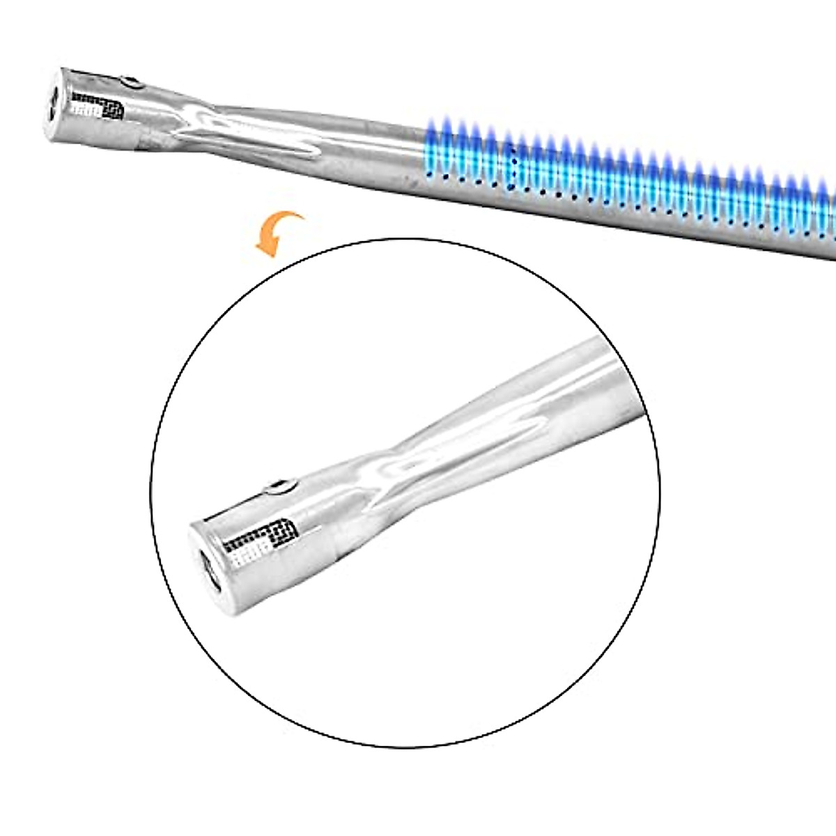 Plowo Burner Tube Replacement for Home Depot 30400040, 30400041, 30400042, 30400043, 30400045, 30400046, Ducane 3100, 3200, 3400, 4100, 4200, 4400 and Other Gas Grill Models, Stainless Steel, 5-Pack