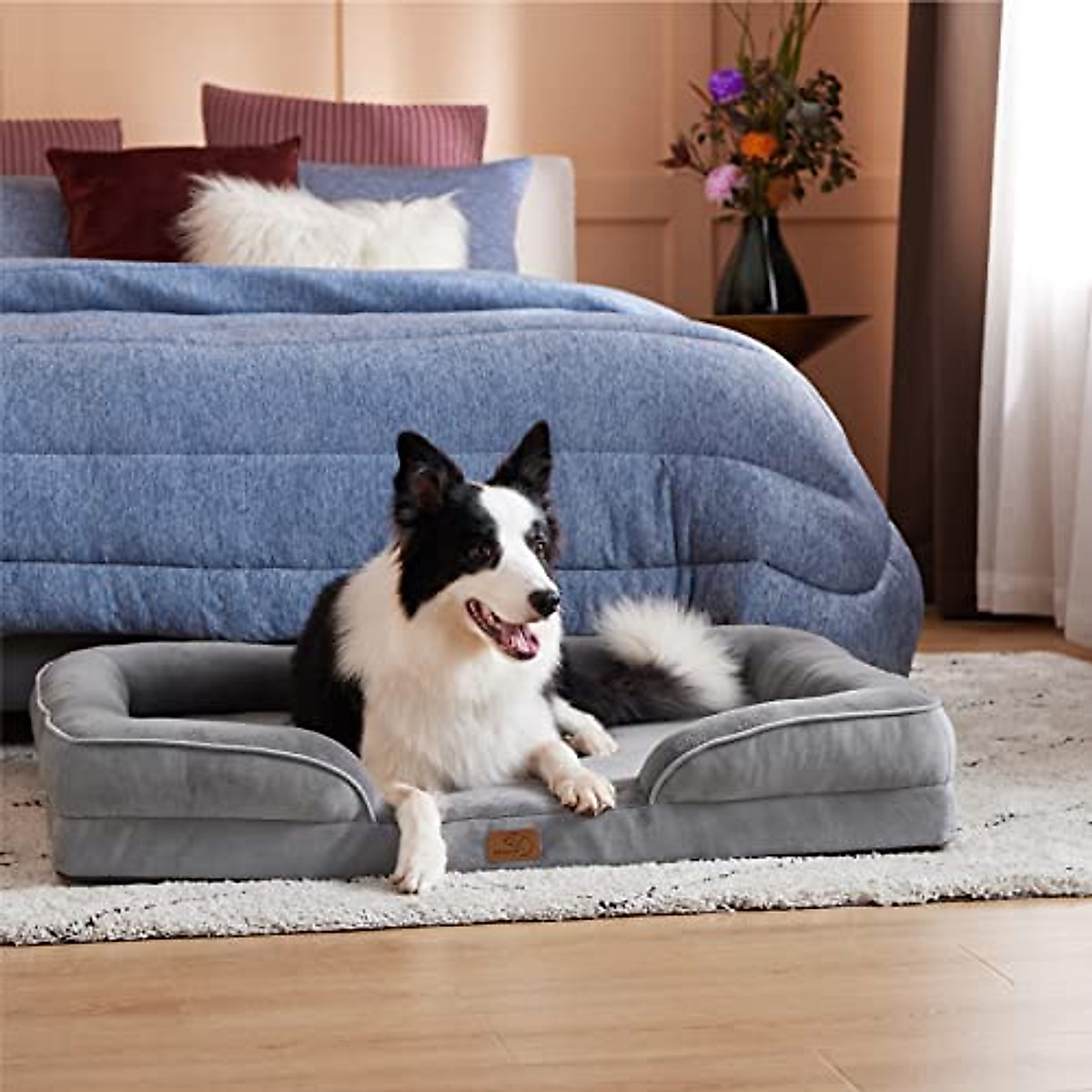 Bedsure Large Orthopedic Dog Bed for Large Dogs - Big Waterproof Dog Bed Large, Foam Sofa with Removable Washable Cover, Waterproof Lining and Nonskid Bottom Couch, Pet Bed