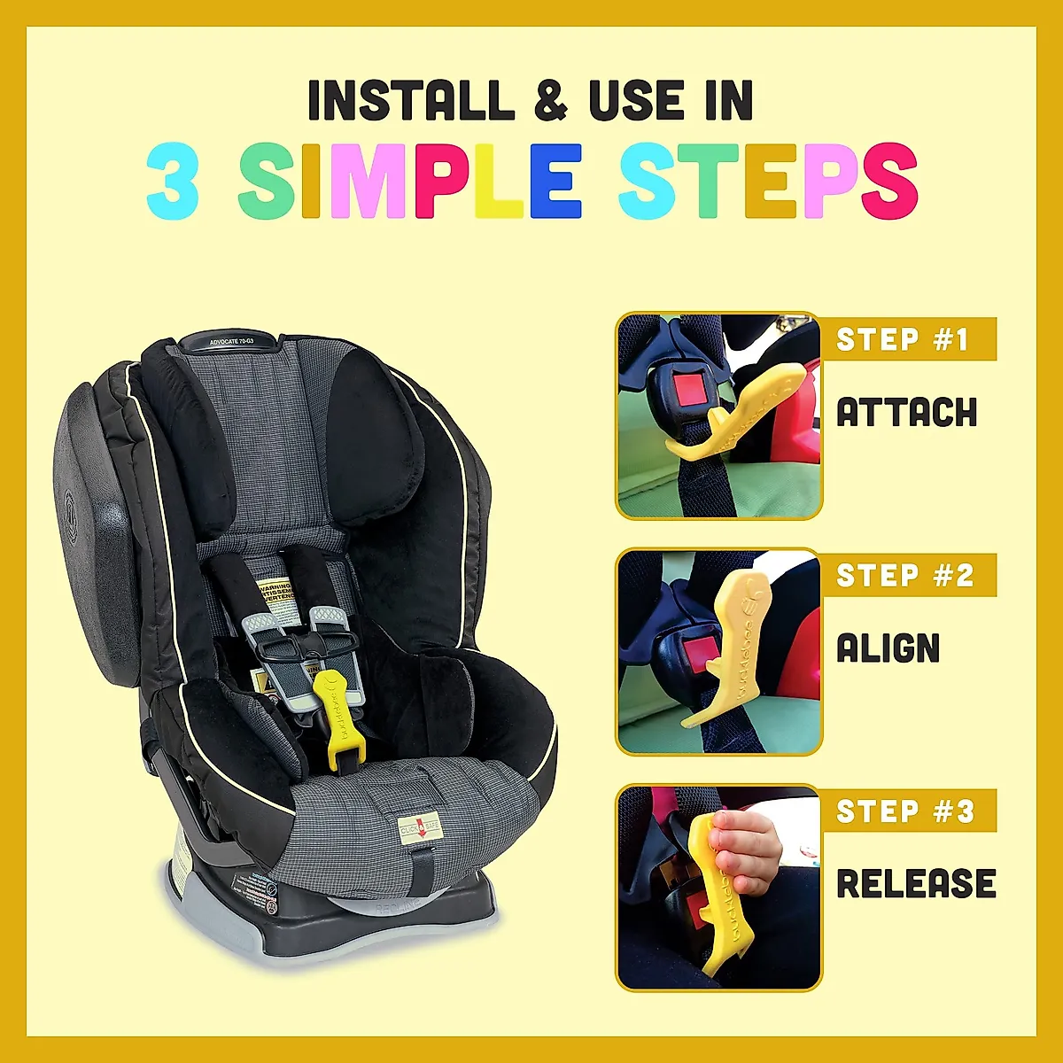 Bucklebee Easy Car Seat Buckle Release Aid for Children Unbuckle Car Seat Release Tool - Car Seat Button Pusher - Car Seat Opener for Nails - Car Seat Buckle Release Tool (1 Pack Gray)