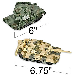 ArtCreativity 6” Long Pull Back Tank Toys, Set of 3, Diecast Military Vehicles, Camouflage Colors, Pullback Action, Army Toys for Boys & Girls, Fun Party Favors, Classroom Prizes, Gifts for Kids