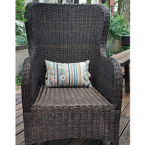 vmgreen Waterproof Outdoor Pillows - 2 Pack - Adjustable Elastic Strap for Chaise Lounge, Recliner, and Office Chairs - Lumbar Support with Decorative Design 11”*16”