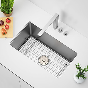 Frsmvati Sink Bottom Grid 24-1/8" x 12-5/8", Centered Drain with Corner Radius 1-1/2", Sink Protector for Kitchen Sink for Single Bowl Kitchen Sink