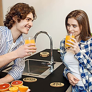 Homythe Office Gifts for Coworkers, Novelty Gifts for New Colleagues Employees Boss, Funny Office Desk Coasters, 6 Pcs Drink Coasters with Metal Holder, Humorous Birthday Gifts for Men Women