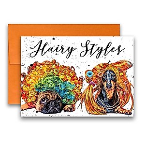 Dog Card Hairy Styles Harry Styles Dog Hair Styles Funny Dog Card 5x7 inches w/Envelope