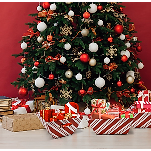 Gift Boutique 6 Pack Christmas Candy Cane Striped Gift Baskets 8" x 10" Rectangle Red & White Stripes Empty Gift Basket with Handles Cardboard Market Tray for Holiday Decorative Present Wrapping