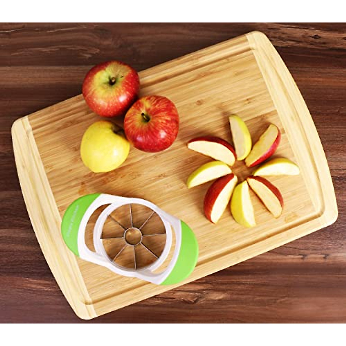 Utopia Kitchen - Apple Corer and Slicer- Fruit Cutter - Apple Divider - Wedger - Stainless Steel Slicer for Fruits - Vegetables- Ergonomic Handle- Easy Grip- 8 Sharp Blade & Slices (Green)