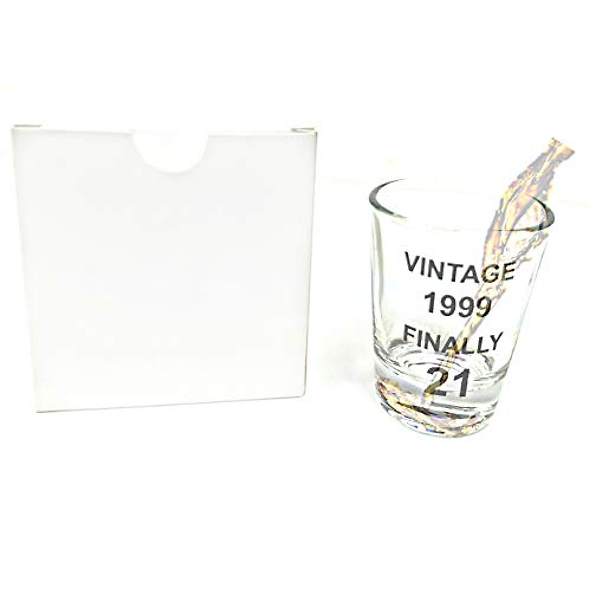 21st Birthday Shot Glass -21st Birthday Gifts- Finally 21 (1999)- 21st Birthday for Him/Her Compliments Birthday Decorations