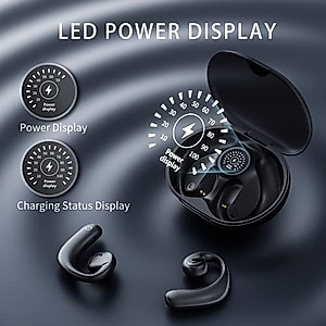 GPED Open Ear Headphone Wireless Air Bone Conduction Earbuds with Microphones, Bluetooth 5.3 Earbuds LED Power Display HiFi Stereo Sound Headphones for Sport, Workouts, Running