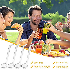 Aemygo 15 Pcs Clear Small Ladle 1 oz Gravy Ladle with Long Handle 7.9 Inch Acrylic Plastic Dressing Ladles for Serving Punch Bowl, Fruit Juices, Sauces and Toppings