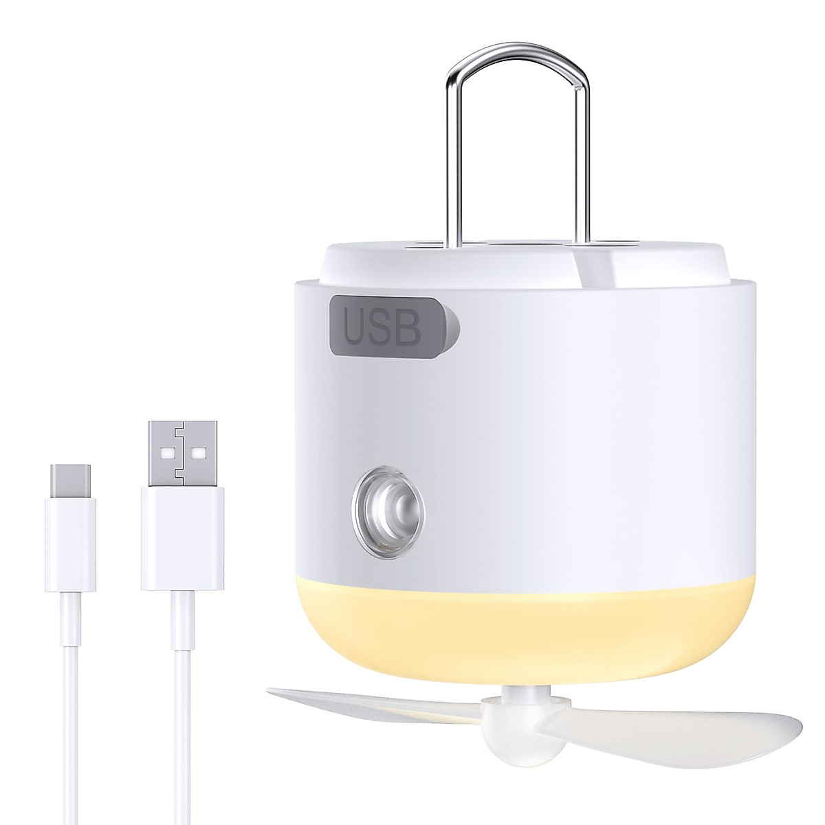 Qoosea Camping Lantern 4 in 1 Camping Lights with Fan & Intelligent Humidifier Rechargeable Camping Lights & Lanterns for Outdoor Camping