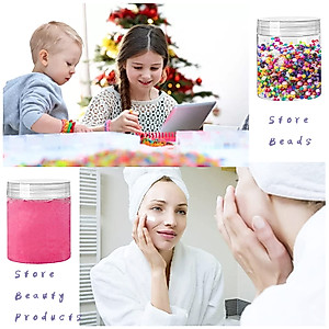 20 Pack 4oz Clear Plastic Jars with Lids,Wide-Mouth Refillable Storage Containers,Empty Round Containers for Candy,Beads,Lotion,Slime Making and Food Storage