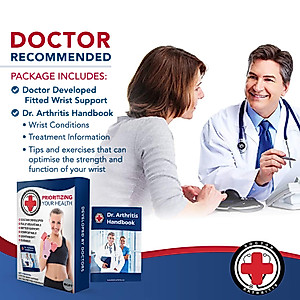 Doctor Developed Comfy,Lightweight,Wrist Support-Strap-Brace-Hand Support, Perfect fit for Right Hand, for Men and Women by Dr Arthritis - Single (Pink)