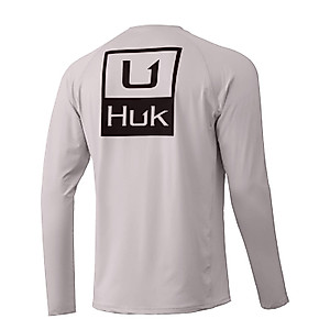 Huk Men's Americana Flag Pursuit | Long Sleeve Performance Fishing Shirt with +30 UPF Sun Protection