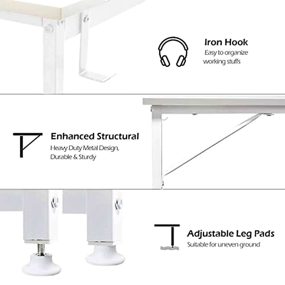Lufeiya White Computer Desk - Small Student Kids Study Writing Table for Home Office Bedroom Small Spaces 32 Inch Modern Mini Laptop PC Desks,White