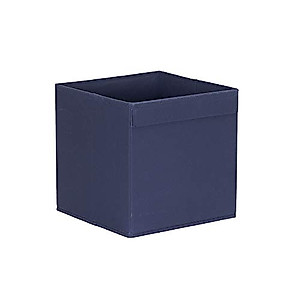 Household Essentials 87-1 Foldable Fabric Storage Bins | Set of 6 Cubby Cubes with Flap Handle, Navy Blue