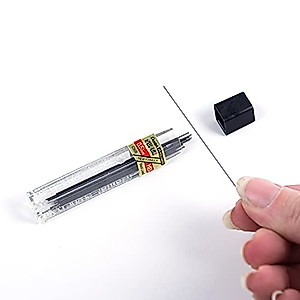 Pentel Super Hi-Polymer Lead Refills, 0.5mm, 12 Leads per Tube, Black (C505-HB)