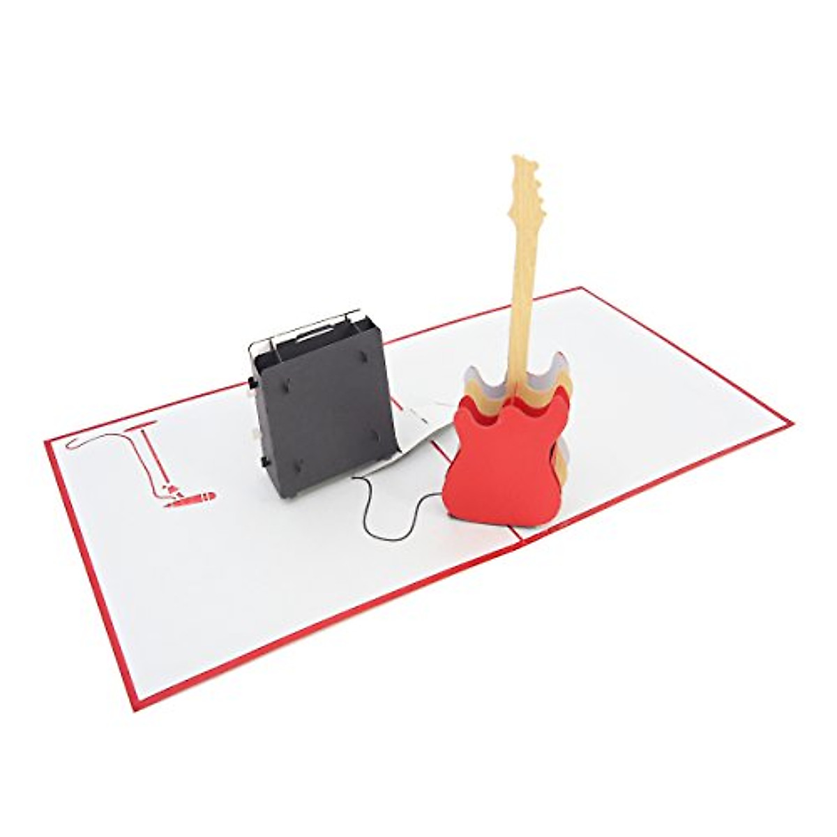 PopLife Guitar 3D Pop Up Card - Musician Birthday Card, Retirement Party, Father's Day, Teacher Gift from Student, Rock Band, Music School Graduation, Electric Bass Player, Concert, Recital