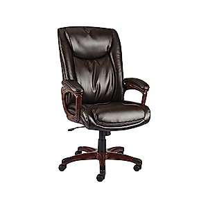 STAPLES 2263720 Westcliffe Bonded Leather Managers Chair Brown