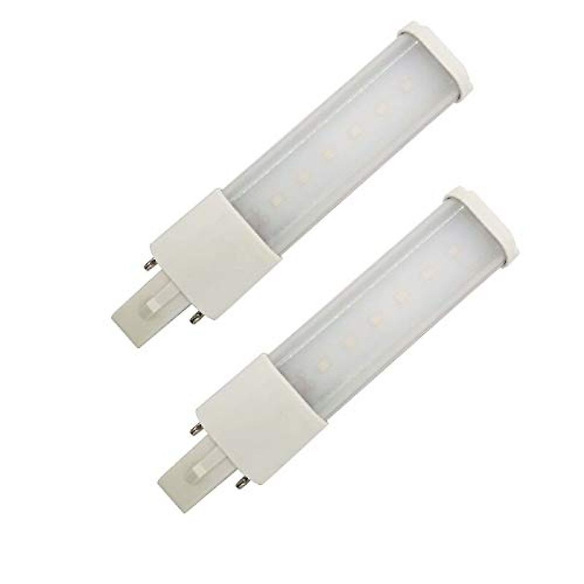 E-Simpo L135mm/5.3" 2-Pack 4W G23 PL-S 7W Plug in Recessed PL Bulb 2-Pin Horizontal Retrofit CFL PLS-7W Replacement 110V 220V 180° View Angle Ceiling Lamp (Daylight 6000-6500k)