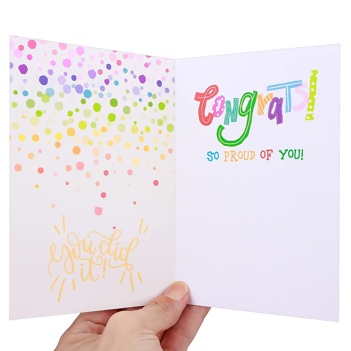 WaaHome You Did It Graduation Card for Her Him 2024, 4''x6'' Funny This Calls for Confetti Congrats Grad Gift Card For Girls Boys Seniors, Confetti Graduation Greeting Card with Envelope