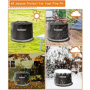 Artibear Outdoor Fire Pit Protective Shelter Cover Compatible for Solo Stove Bonfire, 21 Inch Round, Black
