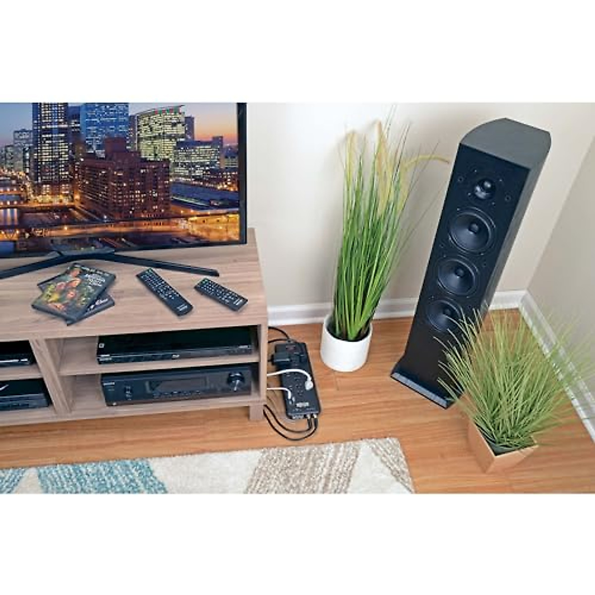 Tripp Lite TLP128TTUSBB 12 Outlet Surge Protector Power Strip, 2 USB Charging Ports, Tel/Modem/Coax Protection, 8ft Cord Right Angle Plug, Black, Lifetime Insurance & $150K Insurance