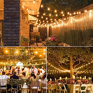 Couah 10 Pack Edison LED Light Bulbs, 0.6 watt E12 Screw Base Replacement Bulbs, LED Shatterproof Bulbs ST38 Clear Plastic Light Bulbs for Outdoor Patio ST38 String Lights, Warm White