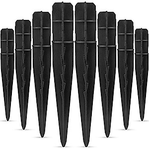 BEAU JARDIN 8 Pcs Plastic Ground Replacement Spikes Stakes 0.8 inch Diameter for Solar Pathway Lights Torch Lights Garden Lights for Yard Patio Walkway Landscape 5inch Tall BG294