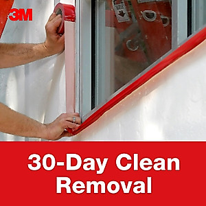 Scotch Stucco Tape, 1.88 in x 60yd, 30 Day Clean Removal, Heavy-Duty Outdoor Stucco Tape, UV & Moisture Resistant, Water Resistant Poly Backing, 1 Roll, Red (3260-A)