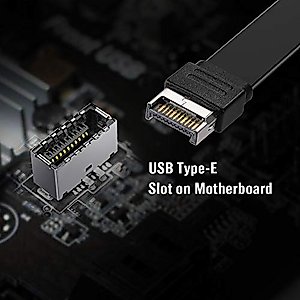 MZHOU USB 3.1 Type C Front Panel Header Extension Cable 57 cm, USB 3.1 Type E to USB 3.1 Type C Cable,Gen 2,Speed up to 10 Gbps Internal Adapter Cable,with Mount Screw (22.5 in)