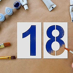 12 Inch Large Number Stencils Set Reusable Plastic Large Size Number Stencils for Cake Stencil Address Number Painting Stencils