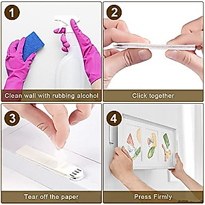 Ainiv 32-Pairs(64 Strips) Large Picture Hanging Strips Heavy Duty, Adhesive Hook and Loop Mounting Tapes Damage Free No Nails Picture Hangers for Frame Hanging Poster Strips Christmas Decorations