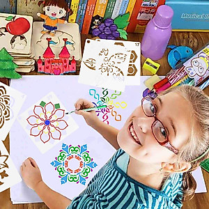 36 Pack Mandala Stencils (3.6x3.6 Inch) Mandala Dotting Painting Template Stencil Set for Painting Perfect for DIY Painting Art Projects Wood Wall Floor Fabric Furniture Tile Christmas Gift (Reusable)