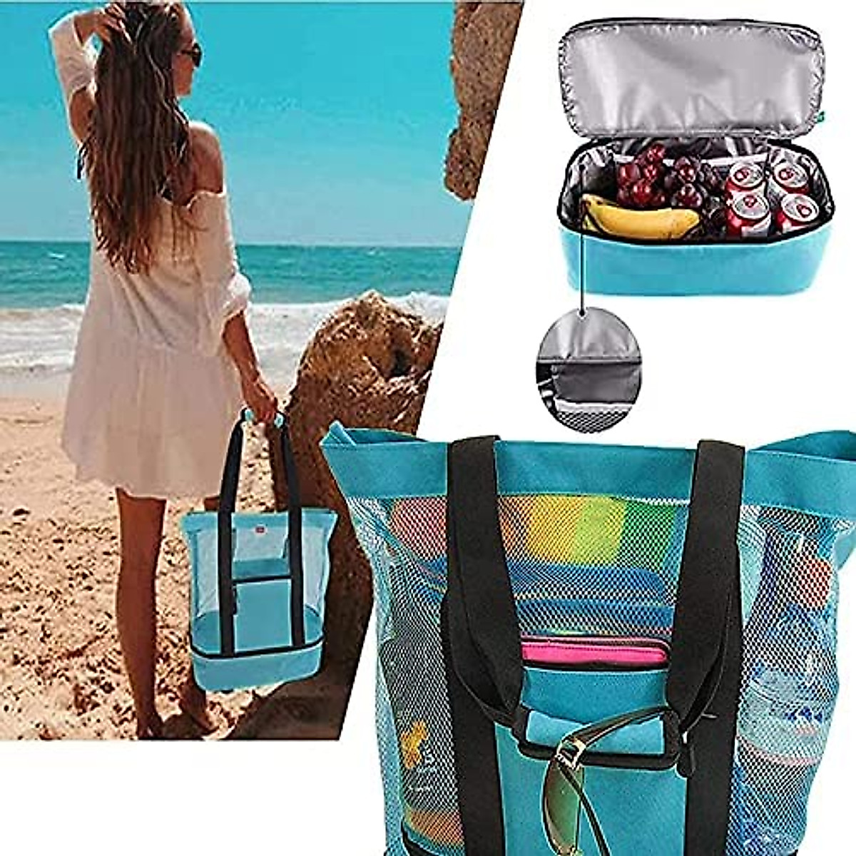 Askfairy Multi-Function Picnic Thermal Preservation Bag Beach Bag,Large Picnic Fresh-Keeping Bag for Outdoor Swimming, Camping, Travel