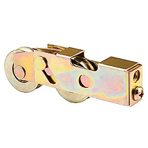 Prime-Line D 1858 Steel Sliding Door Roller Tandem Assembly with 1-1/4 Inch Steel Ball Bearing, Golden, Set of 1