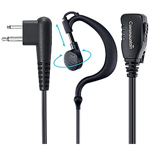 commountain CP200D CP100D Earpiece Compatible for Motorola Radios R2 CP200 CP185 BPR40 BPR40D CLS1410 CLS1110 DTR700 DTR650 RDU4100 RDU4160D RMU2040 RMU2080D CLS CP, G Shape Earhook Headset Ear Piece