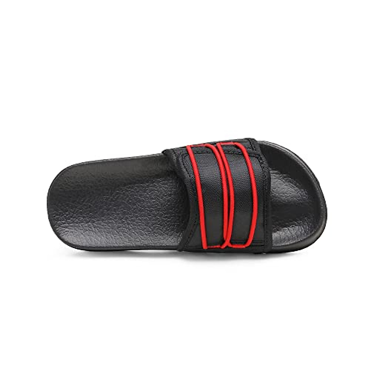 DREAM PAIRS SDSS221K Toddler Girls Kids Classic Sandals House Slipper Shower Slides Black/RED Size 2 Little Kid