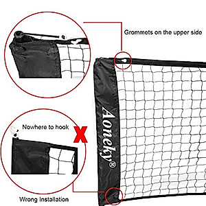 Aoneky Mini Portable Tennis Net for Driveway - Kids Soccer Tennis Net for Backyard or Beach - Family Pickleball Tennis Game Toy for Boys Children Aged 6+ Years Old (10 Feet)