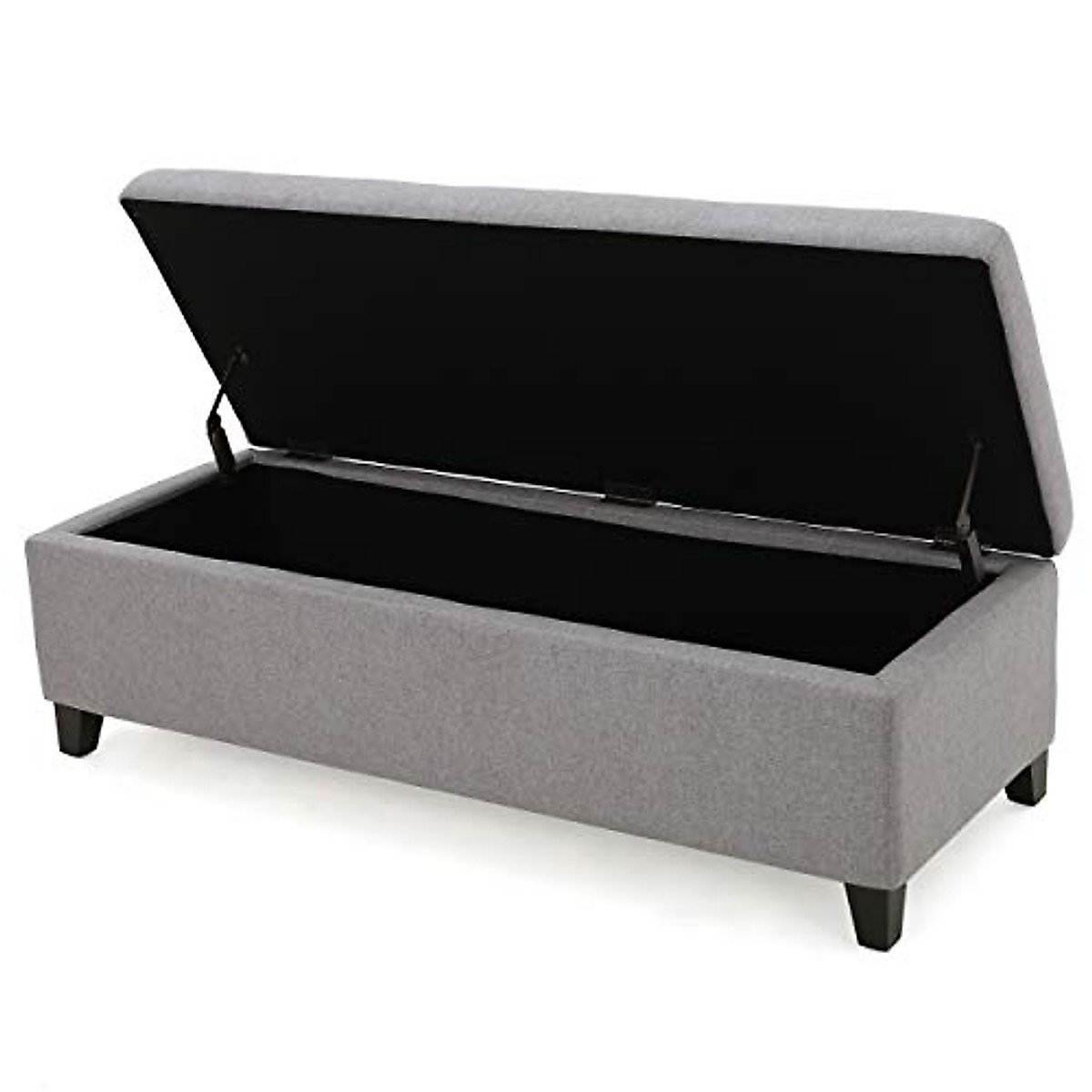 Christopher Knight Home Gable Fabric Storage Ottoman, Light Grey, Dimensions: 19.25”D x 50.75”W x 16.00”H
