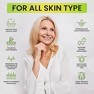 Majestic Pure Under Eye Cream with Hyaluronic Acid - Anti Aging & Firming - Reduces Appearance of Dark Circles, Puffiness, Eye Bags & Crow’s Feet - Youthful & Bright Appearance - Men and Women - 50ml