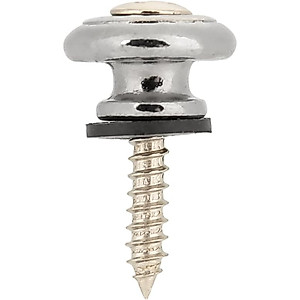 Tbest 10Pcs Mushrooms Head Guitar Strap Buttons Strap Locks Metal End Pin with Screw for Ukulele Electric Bass Silver, Black, Gold(Silver)