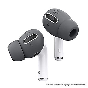 elago [6 Pairs] AirPods Pro Ear Tips with Integrated Earbuds Cover Designed for Apple AirPods Pro, Fit in The Case, Anti-Slip, [3 Sizes: Large + Medium + Small] [US Patent Registered] (Dark Grey)