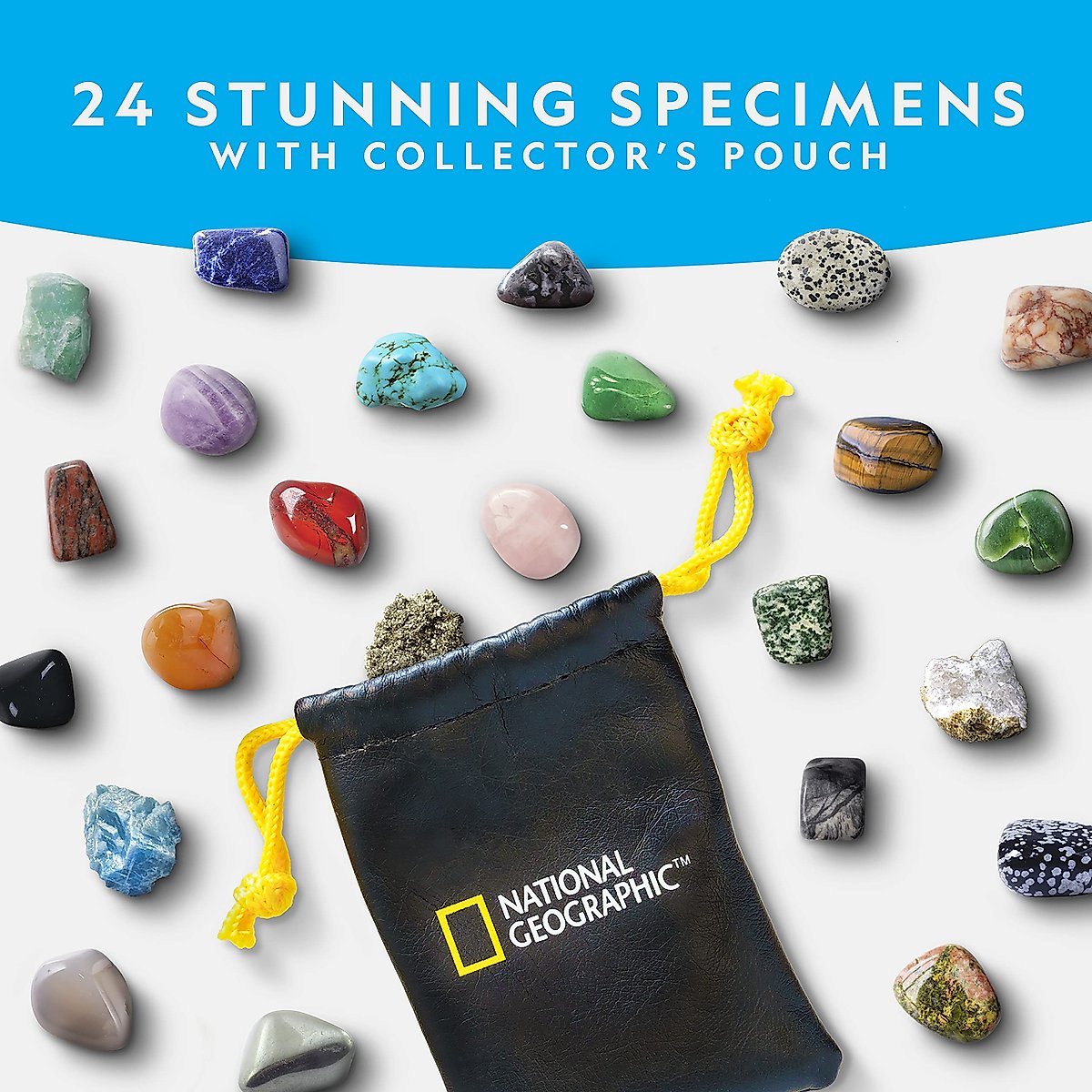 NATIONAL GEOGRAPHIC Gemstone Advent Calendar - 2024 Advent Calendar for Kids with 24 Gemstones to Open Each Day, a Complete Rock Collection Christmas Countdown Calendar with Mini Gemstone Dig Kit