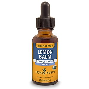 Herb Pharm Certified Organic Lemon Balm Liquid Extract for Calming Nervous System Support, Alcohol-Free Glycerite, 1 Oz