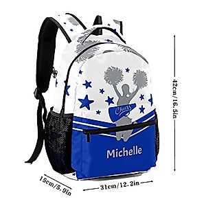 WOWPersonalTailor Cheers Blue Cheerleader Shoulder Backpack Waterproof Travel Bag for Family Friends Gifts