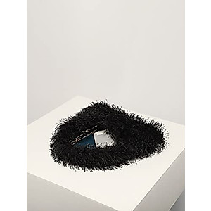 Verdusa Women's Faux Fur Fluffy Hobo Bag Furry Handbag Purse Black one-size